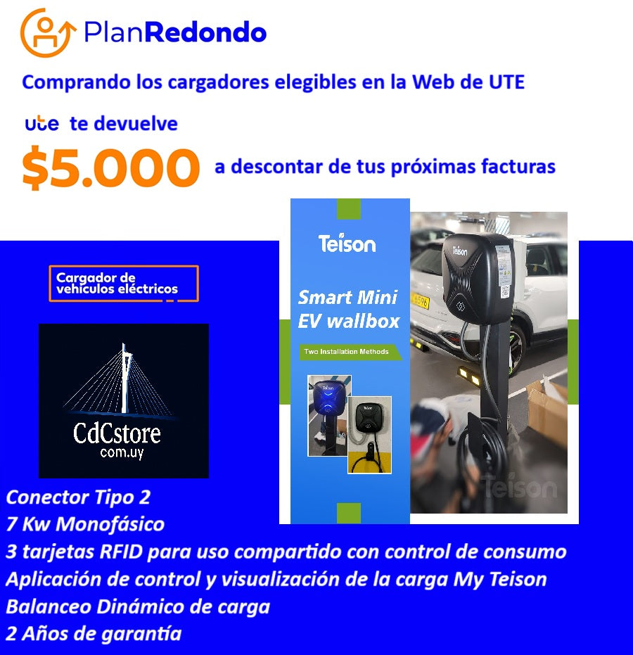 Cargador Teison Smart Mini Balanceo Carga Dinámico RFID 7 Kw – CdCstore ...